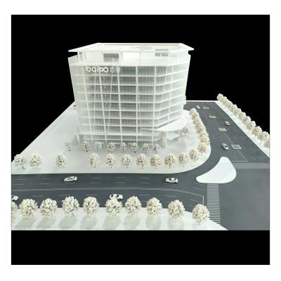 China Office Building Models Architectural 1:150 With Glass Facade And Urban Streetscape for sale
