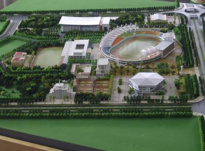 China Architectural Model of a Sports Complex with Stadiums, Courts, and Landscaped Areas for Presentations for sale
