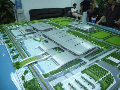 Cina Modello architettonico di un moderno centro espositivo    Modello su scala di precisione con paesaggio dettagliato in vendita