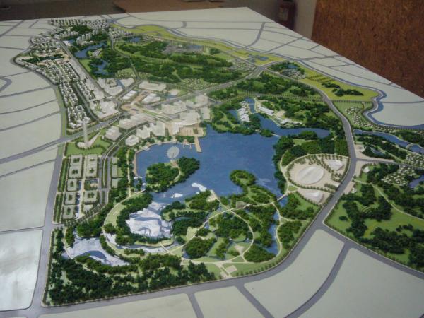 Quality Architectural Model of Urban Master Plan with Green Landscape, Roads, and Mixed for sale