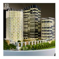 Quality High-Rise Architectural Scale Model Realistic Lighting Facade Details for Office for sale