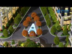 high-rise architectural scale model realistic lighting facade details for office complex design