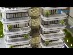 custom modern office building architectural model with elevator lift function & led lighting