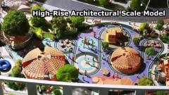 High-Rise Architectural Scale Model - Realistic Lighting Facade Details for Office