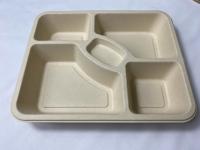 China Sugarcane Pulp Wheat Straw Dinnerware Set Food Biodegradable Takeaway Packaging for sale