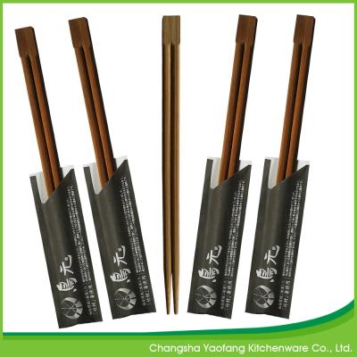 Chine Baguettes en bambou noires carbonisées 24cm jetables avec la douille de papier semi fermée à vendre