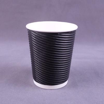 China Double Corrugated 12 Oz Paper Coffee Cup Flexo Printing Ripple Wall for sale