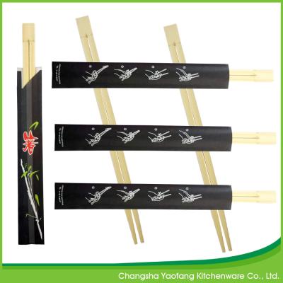 Chine 24 cm jumellent les baguettes en bambou jetables avec la douille de papier semi-fermée à vendre