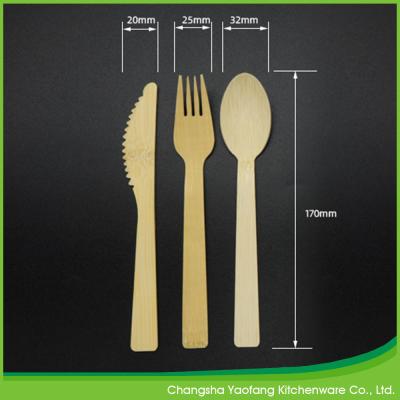 China Biodegradable Eco Friendly 170mm Disposable Bamboo Knives ,Forks Spoons for sale