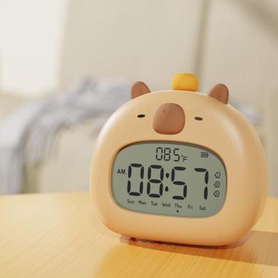 China Modern Design Digital Table Alarm Clock with Cute Backlight Smart Quartz Wake-up Light for Kids Analog-Digital Dual Function for sale