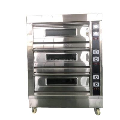 Cina Macchine da forno Funzione elettrica torta a gas Forno per pizza con vassoi competitivi e 3 piani 9 vassoi in vendita