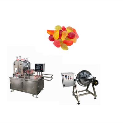 China Depositing Sugar Double Colors Gummy Machine Hamburg Pizza Jelly Candy Making Machinery for sale