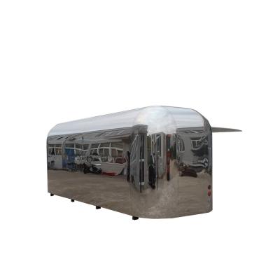 중국 완전히 장착 된 음식 트럭 핫도그 커피 카트와 함께 기차 도로 바퀴 1500W 전압 판매용