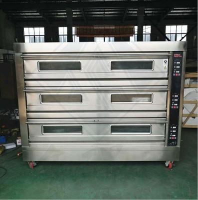 China Gas Electric Multi-function Baking Oven for Commercial Hotels 3 Deck 6 Tray Capacity for sale