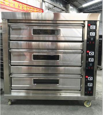 China Gas Electric Multi-function Baking Oven for Commercial Hotels 3 Deck 6 Tray Capacity for sale