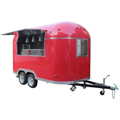 China High Productivity Fiberglass Mobile Snack Van Folding Caravan Trailers for Frozen Food for sale