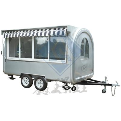 China Customized Round Model Mobile Food Truck with Canopy and Galvanized Steel Material for sale