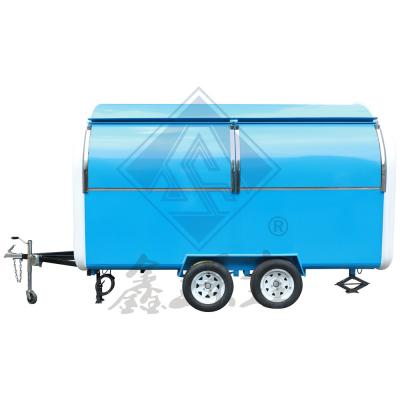 China Customized Industrial Round Model Square Mobile Food Truck with 6M Single/Double Axles for sale