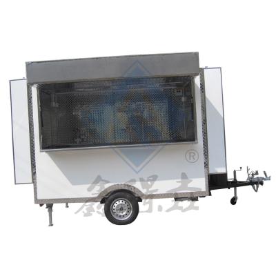 China 2.2M Single/Double Axles Round Model Mobile Food Truck Customized Design with Canopy for sale