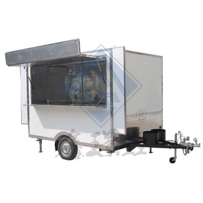 China 2.2M Single/Double Axles Round Model Mobile Food Truck Customized Design with Canopy for sale