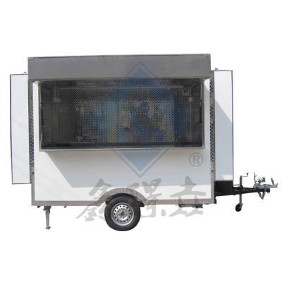 China 2.2M Single/Double Axles Round Model Mobile Food Truck Customized Design with Canopy for sale