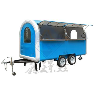 China 1000 KG Mobile Food Truck with Canopy Customized Color Round Model Single/Double Axles for sale