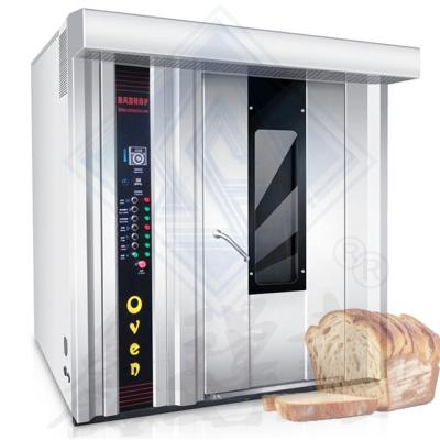 China Multi-function 32 Trays Rotary Rack Oven With High Temperature Resistant Trolley for sale