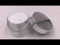 50g 20g Cosmetic Packaging Clear Glass Cream Jar With Aluminum Cap