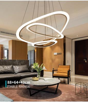 China Modern art round commercial ring white acrylic pendant lights fixtures for sale