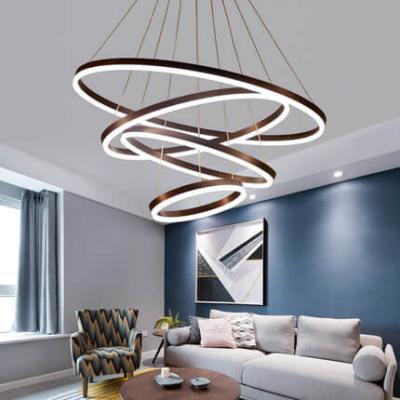 China Modern aluminium acrylic gel black LED 24 inch circle ring pendant for sale