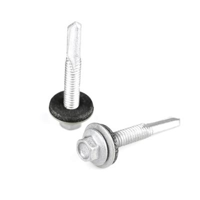 Cina Ss304 Vattone di perforazione bimetallico DIN7504K Flange Vattone di auto-perforazione esagonale auto-perforazione con lavastoviglie Epdm in vendita