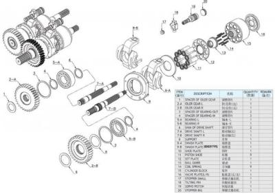 Cina Pezzi di ricambio idraulici della pompa a pistone di alta efficienza, pezzi di ricambio di K5V200 Kawasaki in vendita
