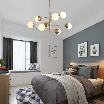 China ODM Frosted Glass Ball Pendant Light Modern Simple Chandelier For Living Room Restaurant for sale