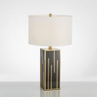 China Fabric Lampshade Household Modern Table Lamp Black Gold E26 E27 Rustproof for sale