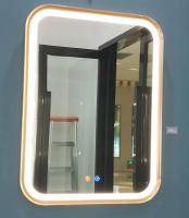 China Square LED Bathroom Mirror Light Time Temperature Function for sale