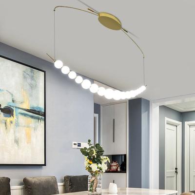 China Verniciatura in alluminio a LED Perla d'oro lampadario da pranzo 30W for sale