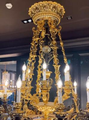 China European Retro Custom Chandeliers High End Golden Candle Chandelier LED Light Source for sale