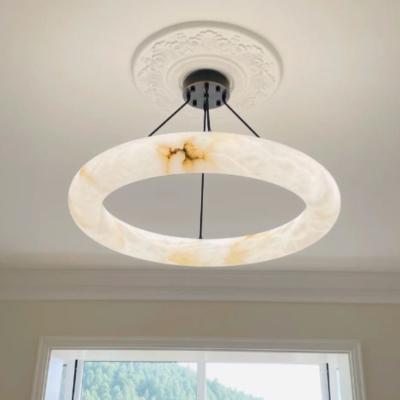 Cina Miglior prezzo Danimarca Modern Creative Minimalist Living Room Hotel Villa Decorazione Rotondo Marmo Pendente Luce Lampada di soffitto in vendita