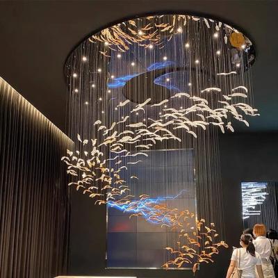 China Lâmpadas de design personalizadas Escalões grandes Decoração de escada Iluminação de hotel Artistic Murano Vidro Penha LED Lâmpadas penduradas à venda