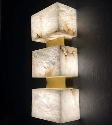 China Modern Marble Lamp Luxury Study LED Modern Living Room Hallway Staircase Bedroom Headboard Marble Wall Lamp for sale