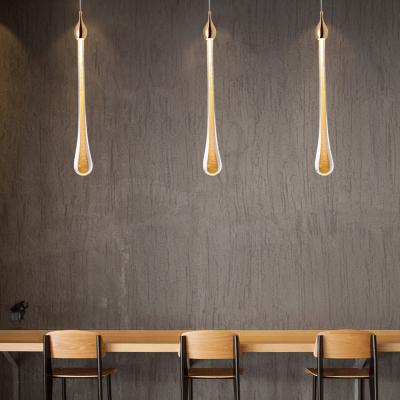 Cina Raindrop Gold Single Head Piccolo candelabro lussuoso di vetro di rame Led Lampada pendente Nordica semplice lampada a coda in vendita