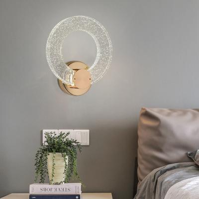 China 3000K Bedroom Bedside Lamp Nordic Modern Simple Light Luxury Living Room Wall Minimalist Bubble Crystal Wall Lamp for sale