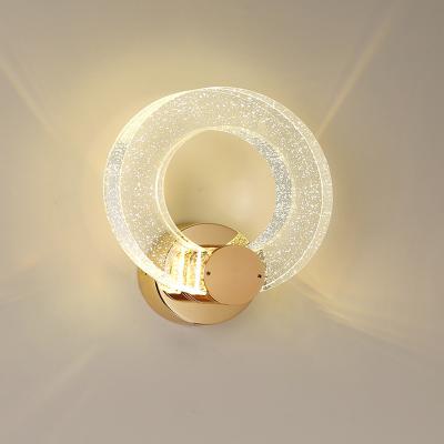 China 3000K Bedroom Bedside Lamp Nordic Modern Simple Light Luxury Living Room Wall Minimalist Bubble Crystal Wall Lamp for sale