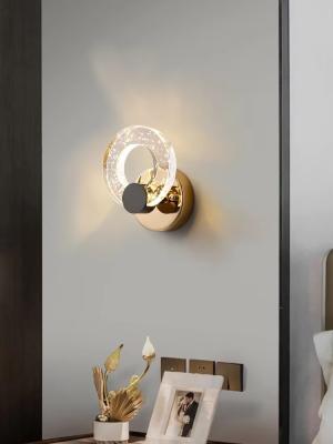 China 3000K Bedroom Bedside Lamp Nordic Modern Simple Light Luxury Living Room Wall Minimalist Bubble Crystal Wall Lamp for sale