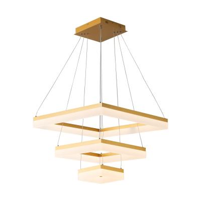 China Drei Stockwerke Quadrat Modern minimalistischer Stil Esszimmer Kronleuchter Persönlichkeit Kreatives Quadrat Familienatmosphäre Wohnzimmer Licht Verstellbares Schlafzimmer Leselicht zu verkaufen