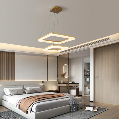 China Dubbele vierkant moderne contractuele stijl Eetkamer Chandel Persoonlijkheid Creatieve vierkant Familie sfeer Woonkamer Verlichting aangepast Meester slaapkamer Studio verlichting Te koop