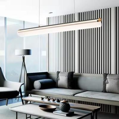 China Ein Wort Minimalist Luxus Französisch Insel Bar Acryl Rechteck Textur Restaurant Kronleuchter zu verkaufen