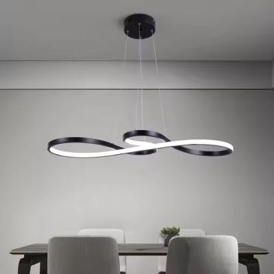 China Appartement Keuken Eiland Minimalist 50W Twist Hanger Licht Kroonluchter Zwart Luminaire Lustr Torsion Hanger Licht Te koop