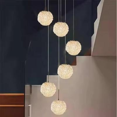 China Modern Crystal Lychee Lamp Luxury Villa Duplex Staircase Lighting For Raised Living Room And Bedroom for sale