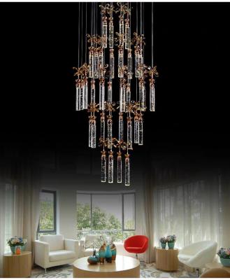 Cina Nuovo soggiorno a bolla colonna di cristallo luce a LED lusso lampada a pendente lunga semplice villa duplex scala rotante grattacielo in vendita